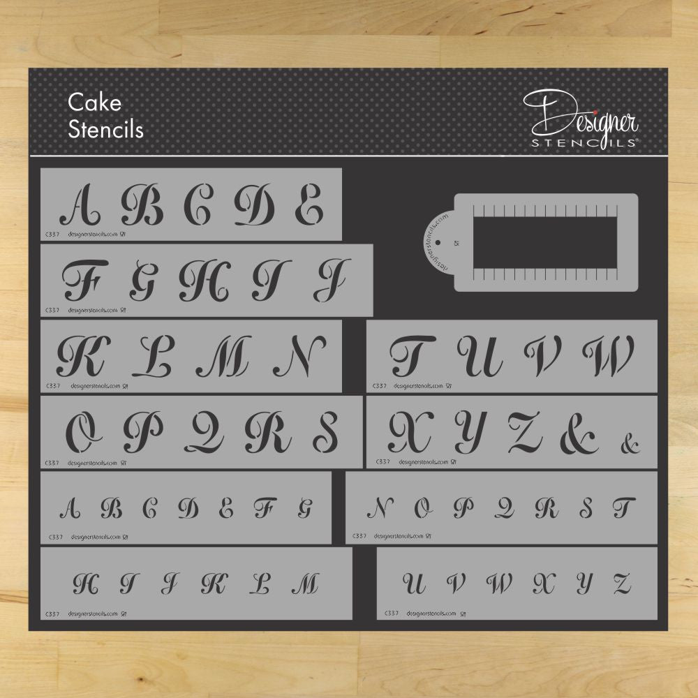 Script Letters A-Z Stencils for Decorating Cakes and Cookies ...
