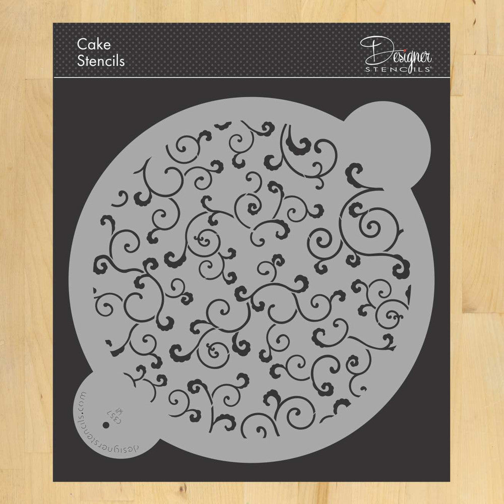 Leaf Scroll Pattern Stencil Top for Pies and Cakes – Confection Couture ...