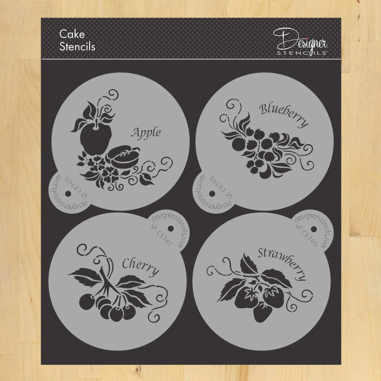 Various Fruit Themed Cake and Pie Stencils From Designer Stencils ...