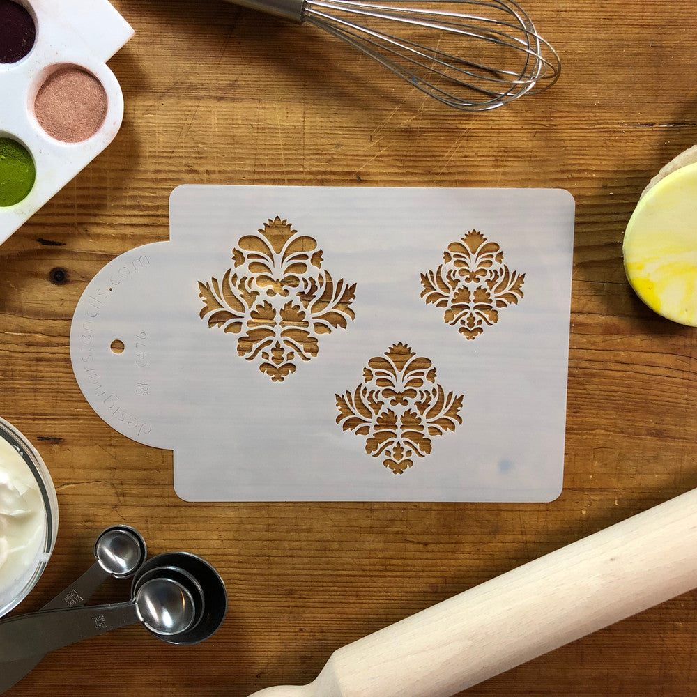 Damask Cake and Cookie Stencils by Designer Stencils – Confection ...