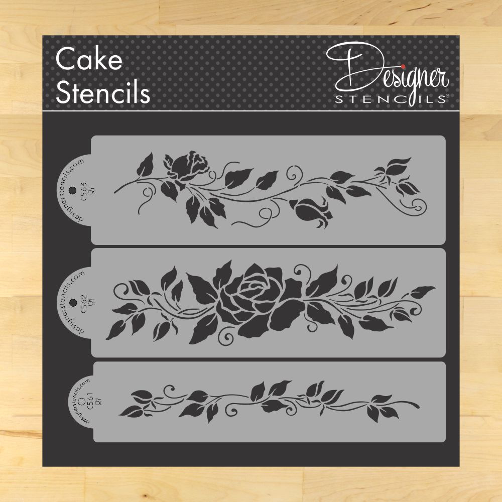 Rose Cake Stencil Designs by Designer Stencils – Confection Couture ...