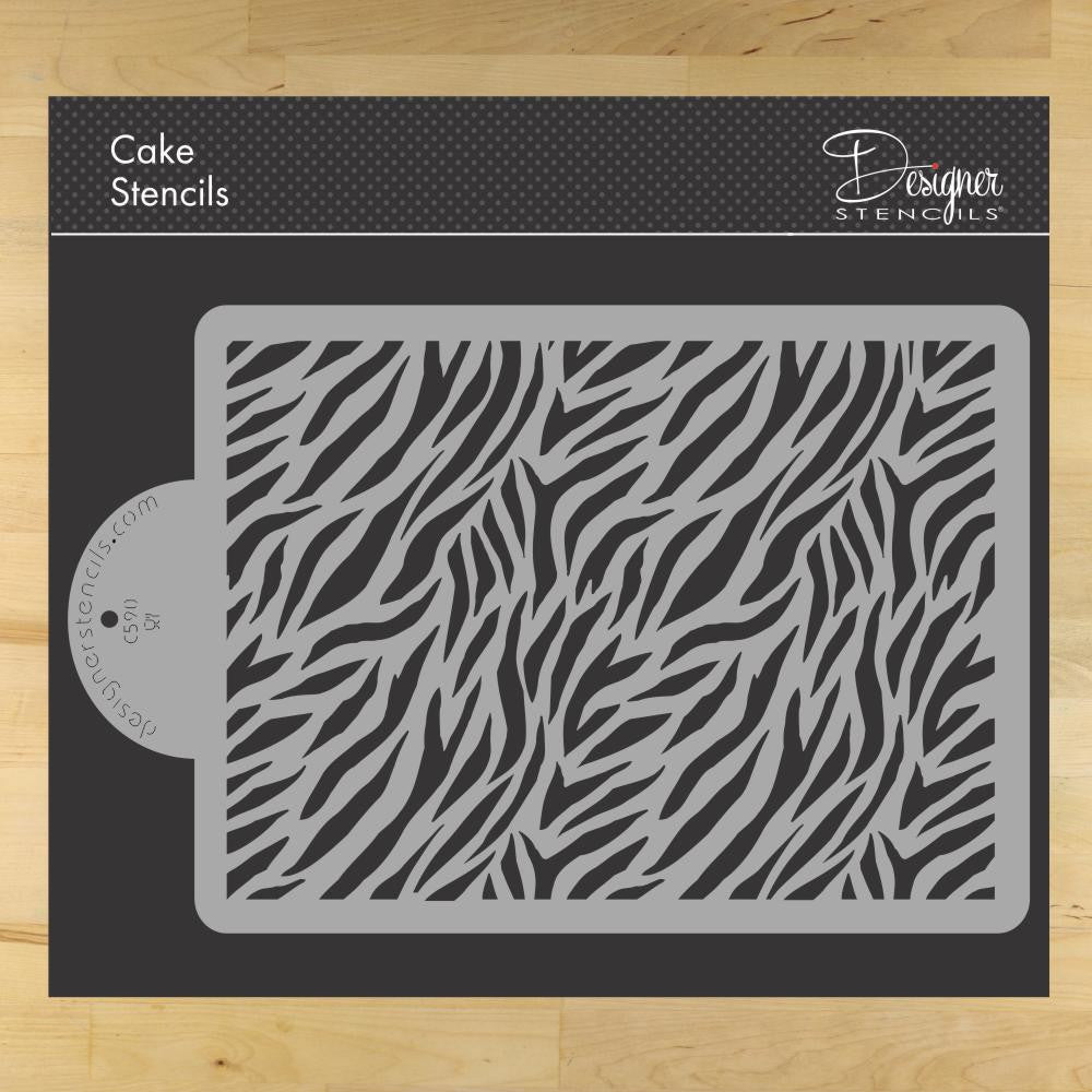 Zebra Print Quarter Sheet Cake Stencil From Designer Stencils ...