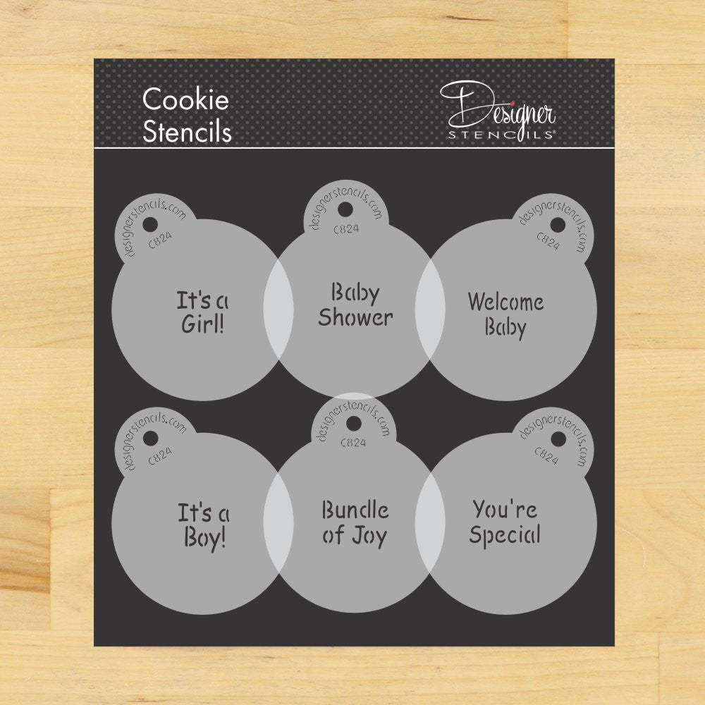 Baby Messages Round Cookie Stencils – Confection Couture Stencils
