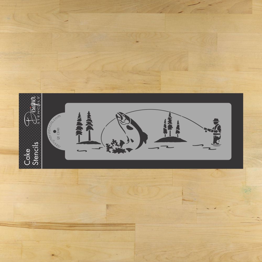 Classic Fly Fishing Cake Stencil for Father's Day Cakes – Confection ...
