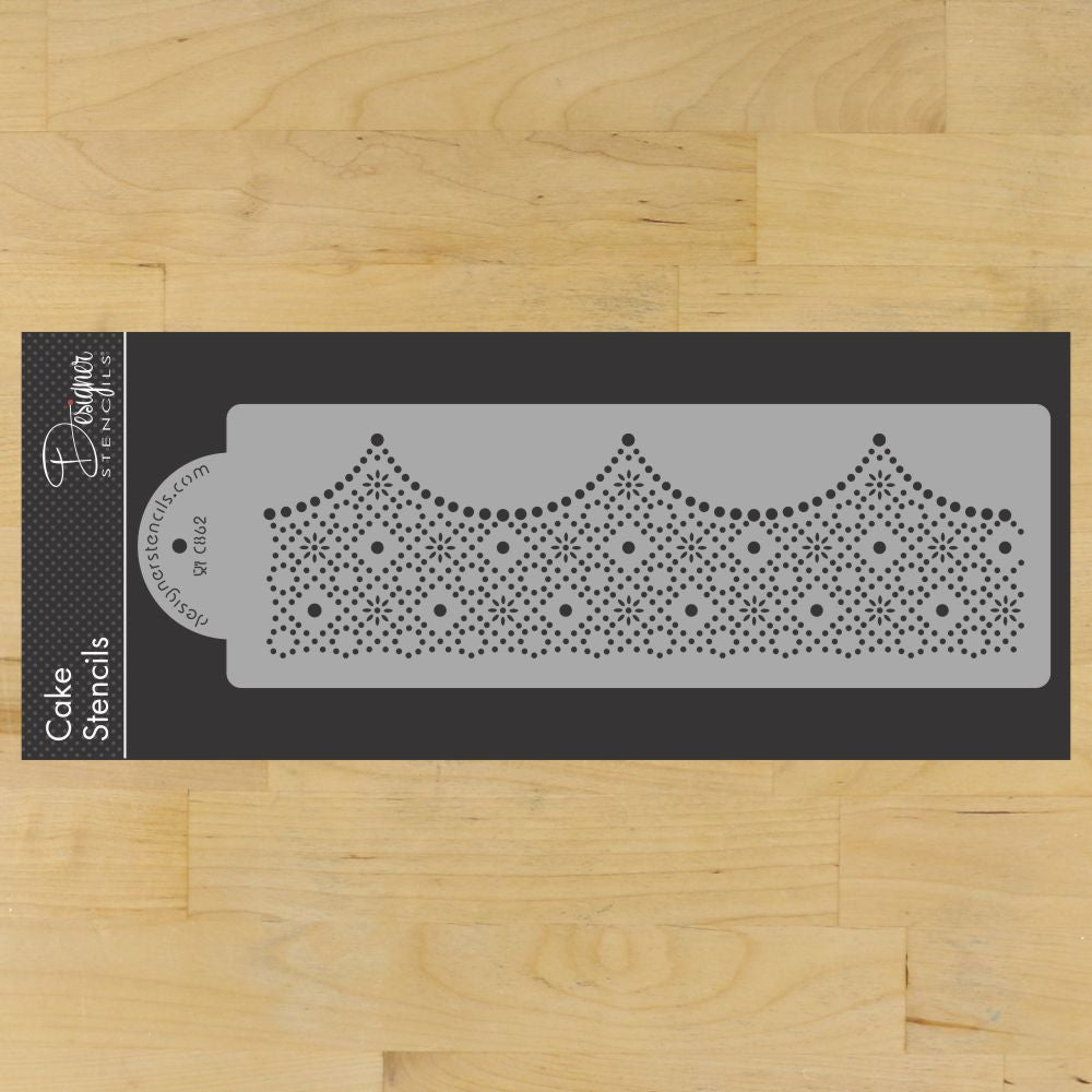 Embroidered Pearls Stencil for Decorating Cakes - Confection Couture ...