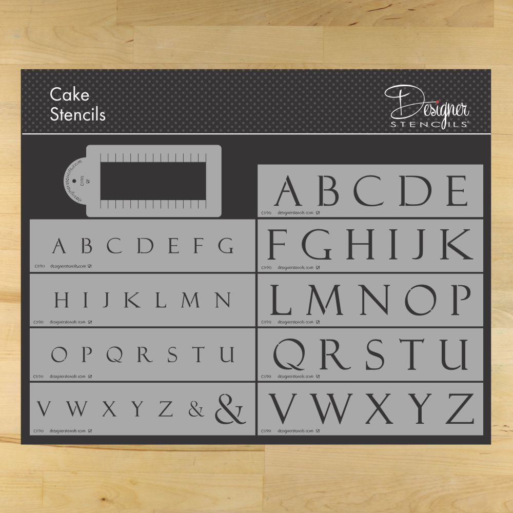 Classic Alphabet Stencils for Decorating Cakes and Cookies – Confection ...