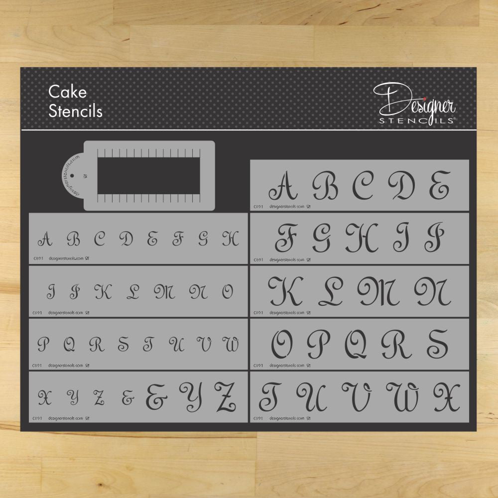 Elegant French Script Stencils for Cake or Cookie Decorating ...