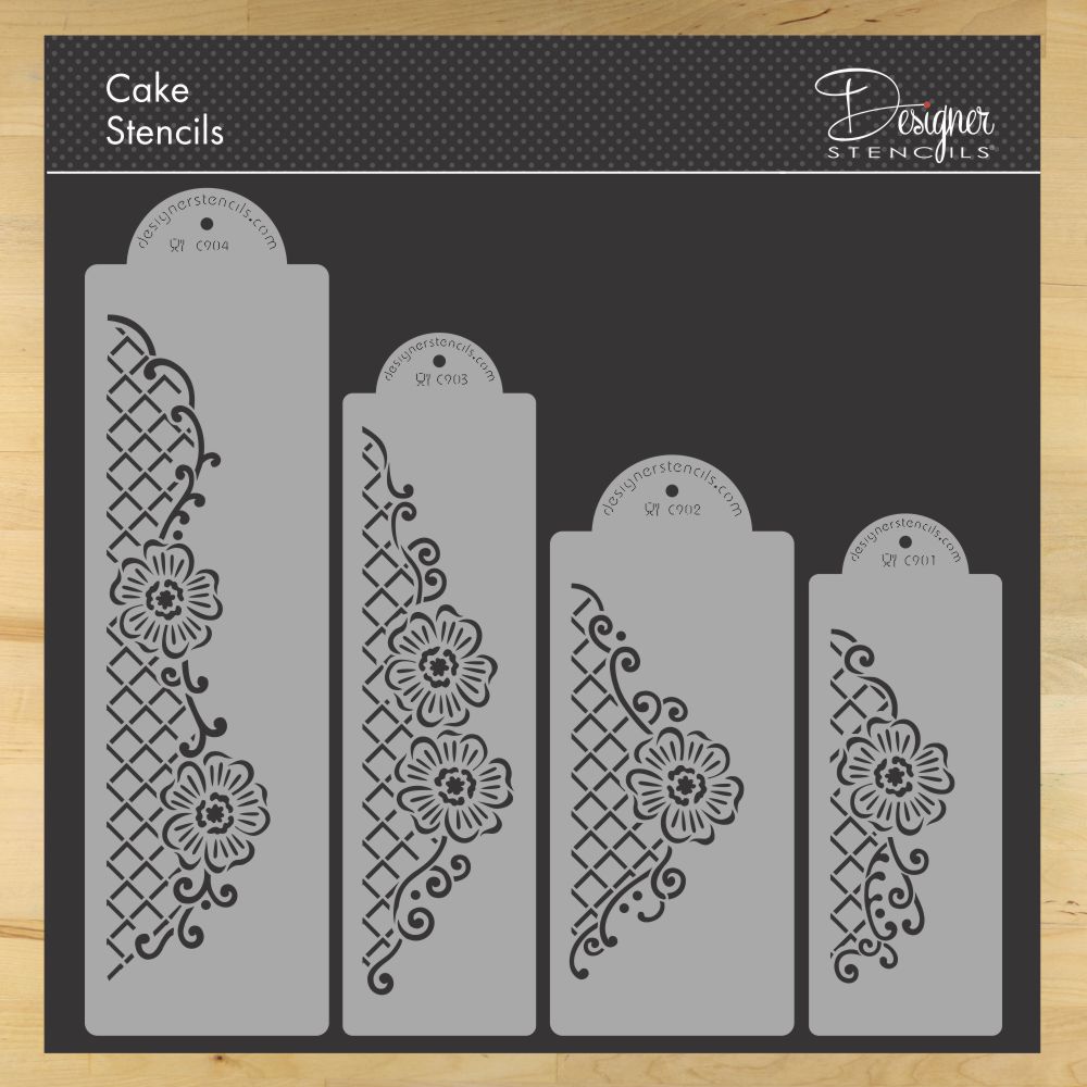 Floral Lace Netting Stencil for Decorating Cakes - Confection Couture ...