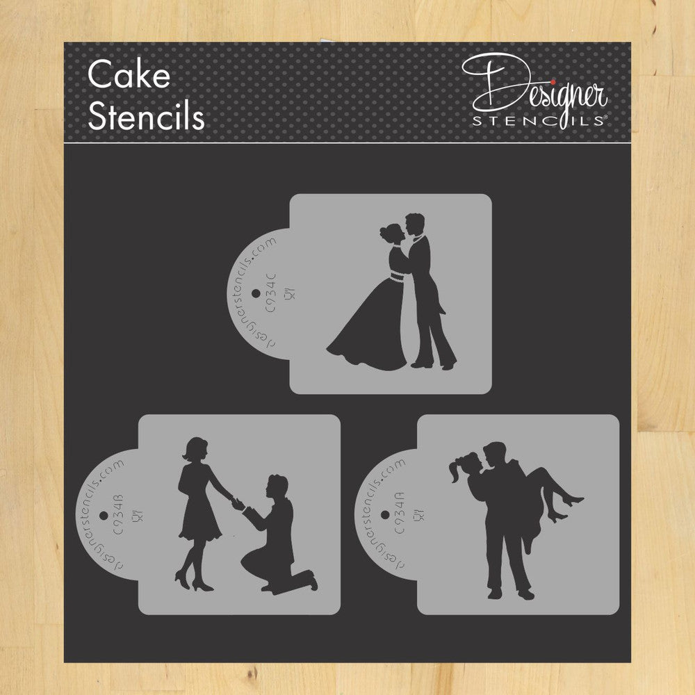 Stages of Love Silhouette Stencil Set for Cake Decorating - Confection ...
