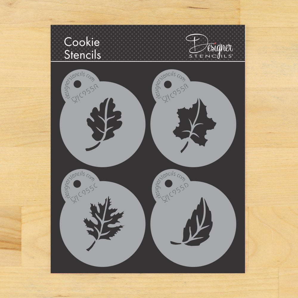 Fall Leaves Round Stencil Set for Cookies and Cupcakes – Confection ...