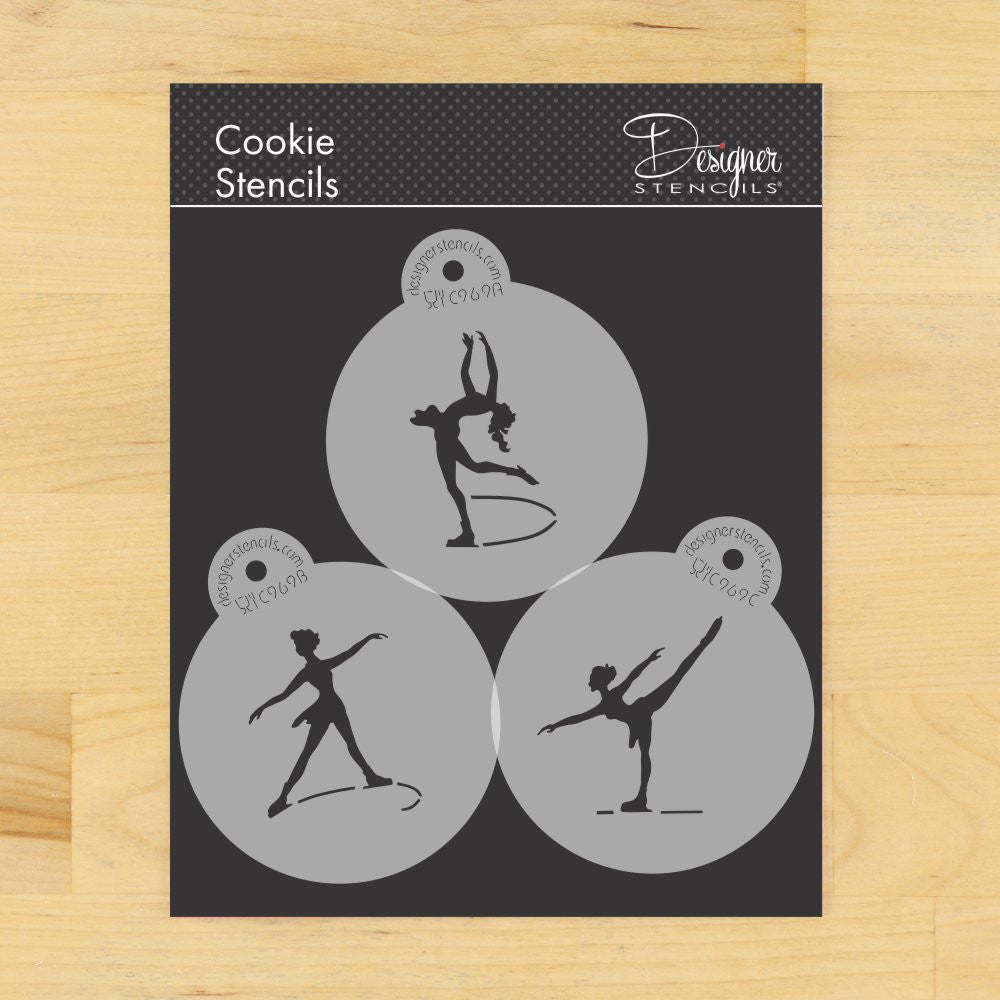 Female Figure Skaters Cookie Stencils From Designer Stencils ...