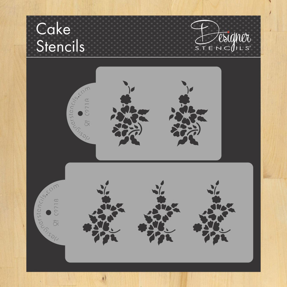 Blossom Spray Cake Stencil Set From Designer Stencils – Confection ...