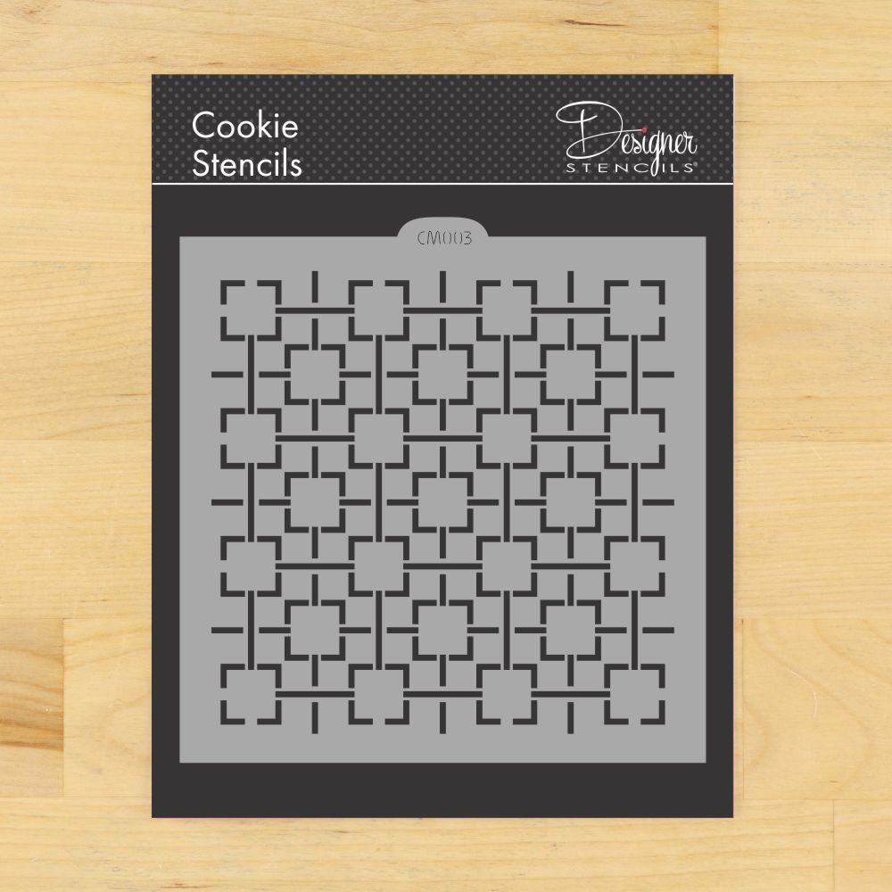 Vintage Lattice Squares Background Stencil From Designer Stencils ...