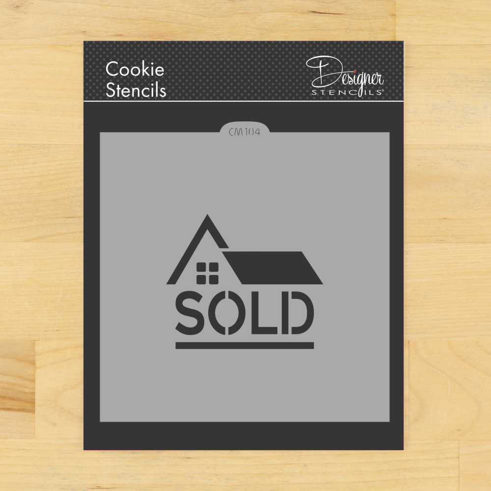 Sold Sign Cookie Stencil | Real Estate Cookies – Confection Couture ...