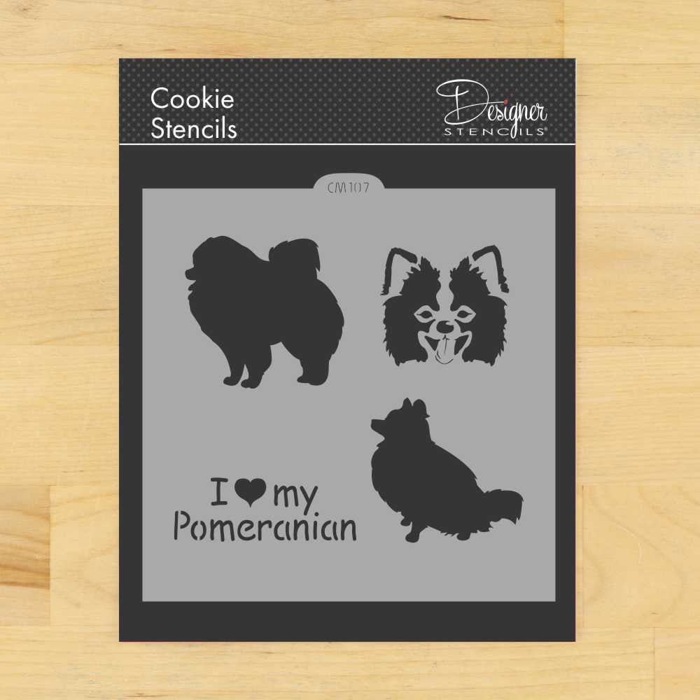 Pomeranian Cookie Stencil by Designer Stencils – Confection Couture ...