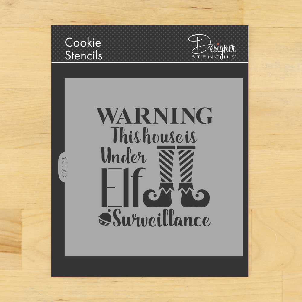 Elf Surveillance Christmas Cookie Stencil: Designer Stencils ...