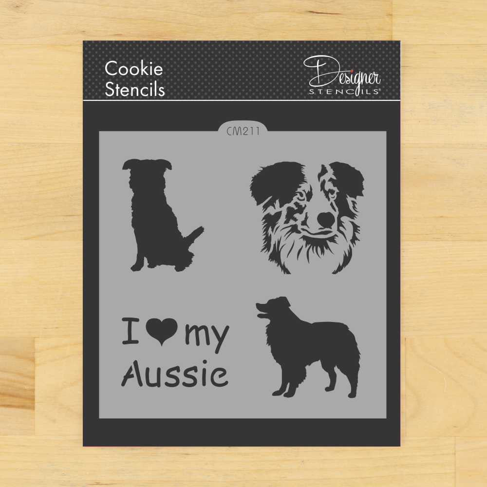 Australian Shepard Cookie Stencil by Designer Stencils – Confection ...