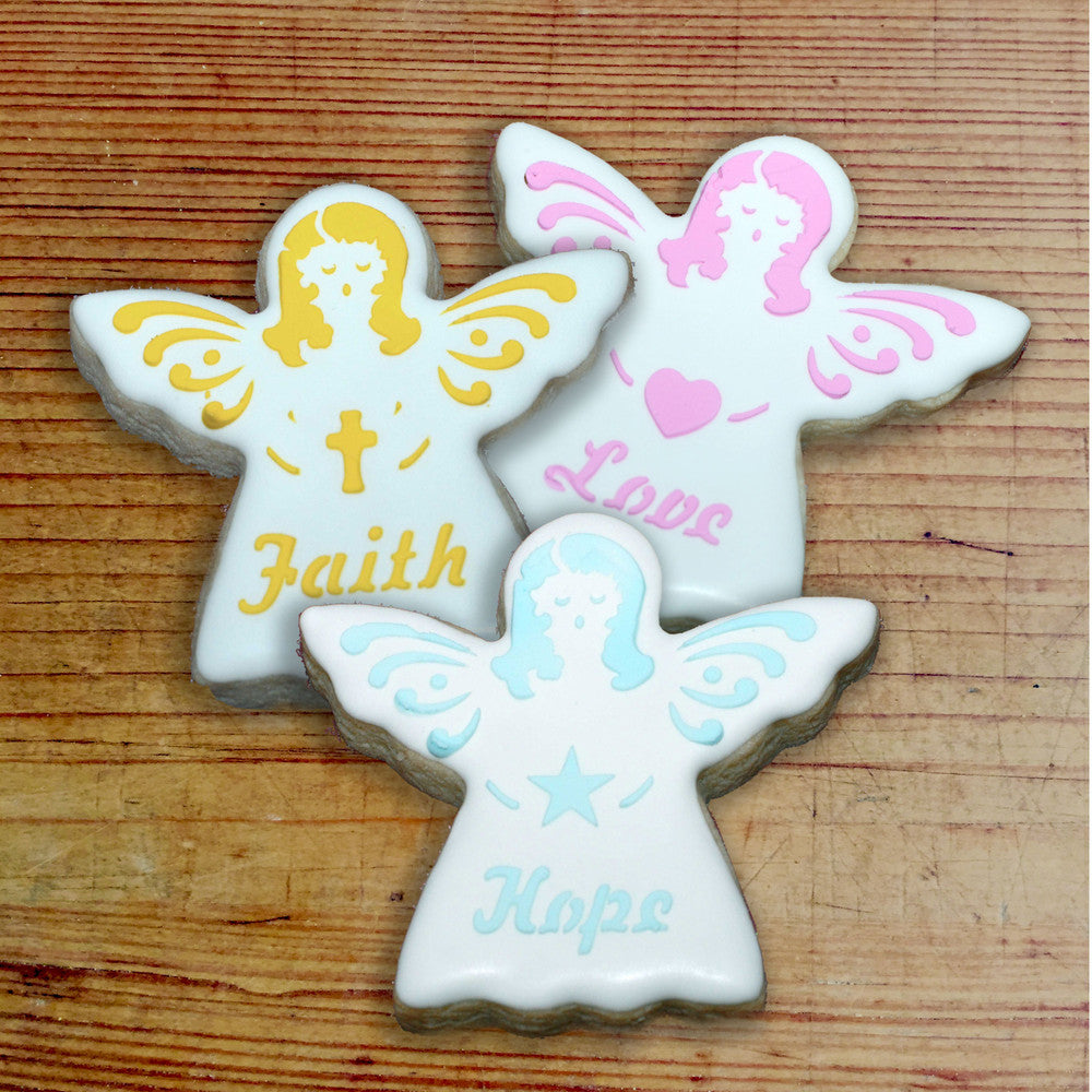 Angel Shaped Cutter and Cookie Stencils for Holiday Cookies ...