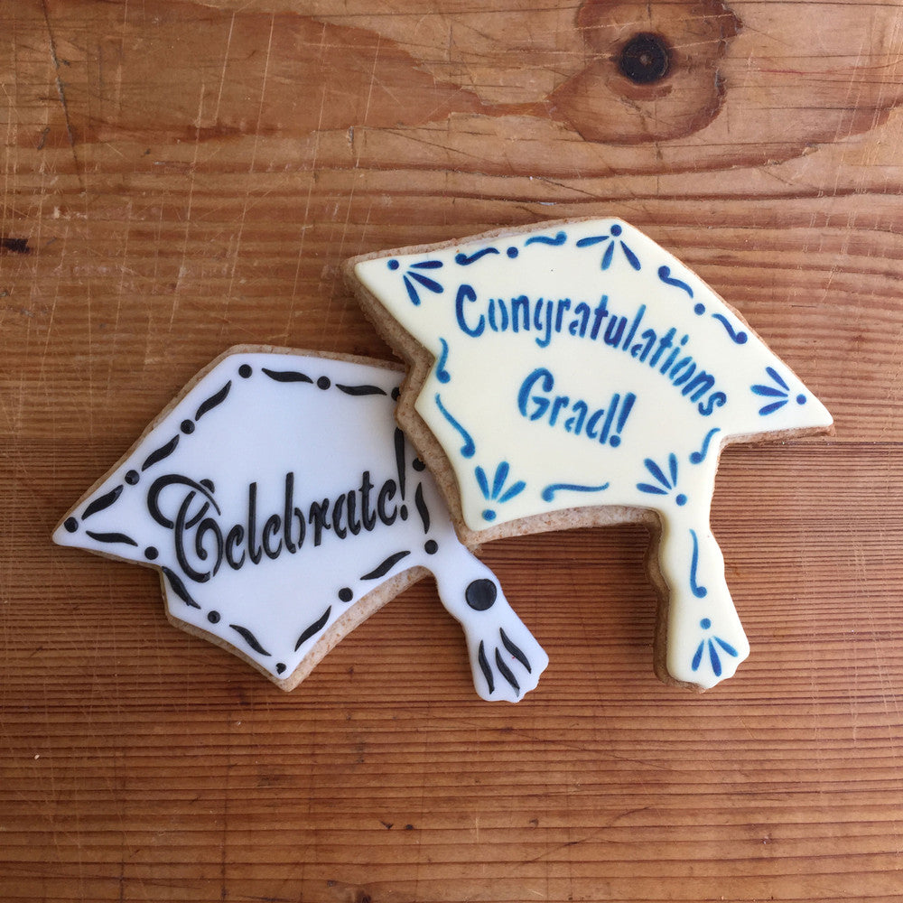 Grad Cap Cutter and Matching Stencils for Graduation Cookies ...