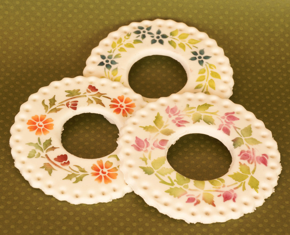 Floral Chain Cookie Stencil Rounds From Designer Stencils – Confection ...