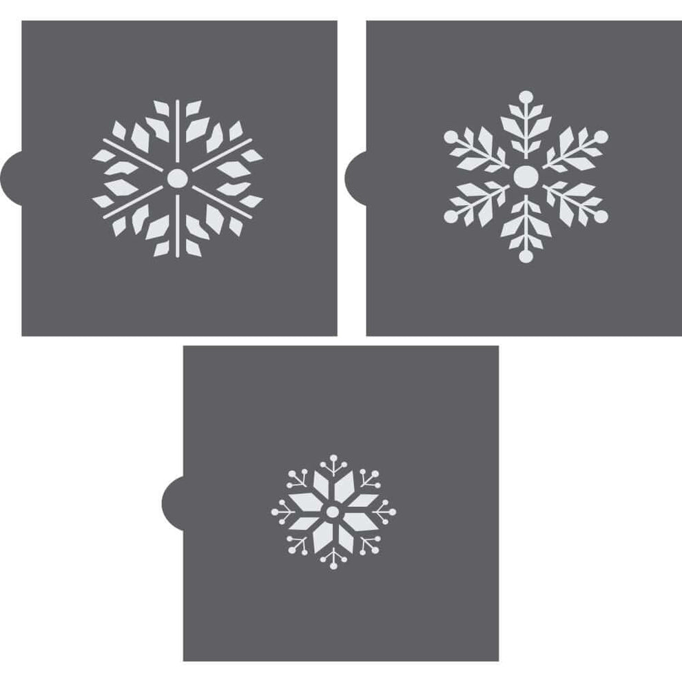 Snowflake 3 Piece Stencil Set For Cookies – Confection Couture Stencils