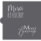 Merci Beaucoup Message Stencil for Cookies – Confection Couture Stencils