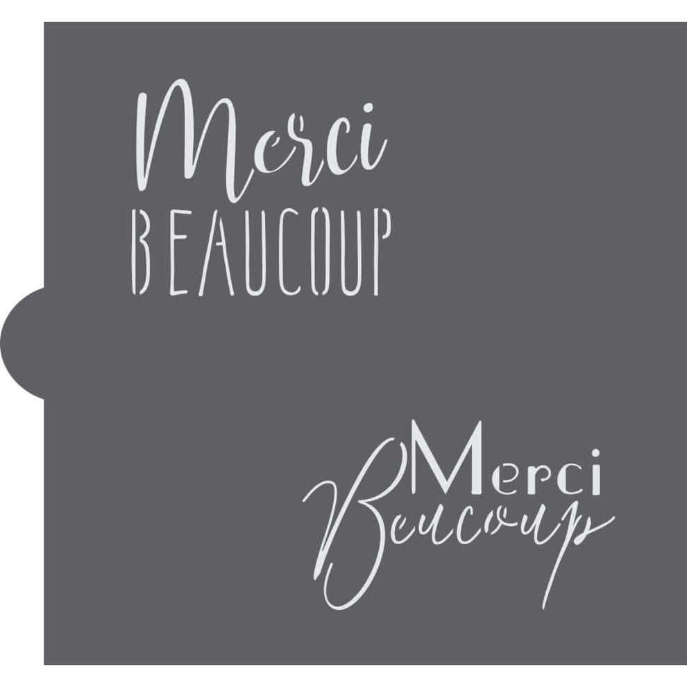 Merci Beaucoup Message Stencil for Cookies – Confection Couture Stencils