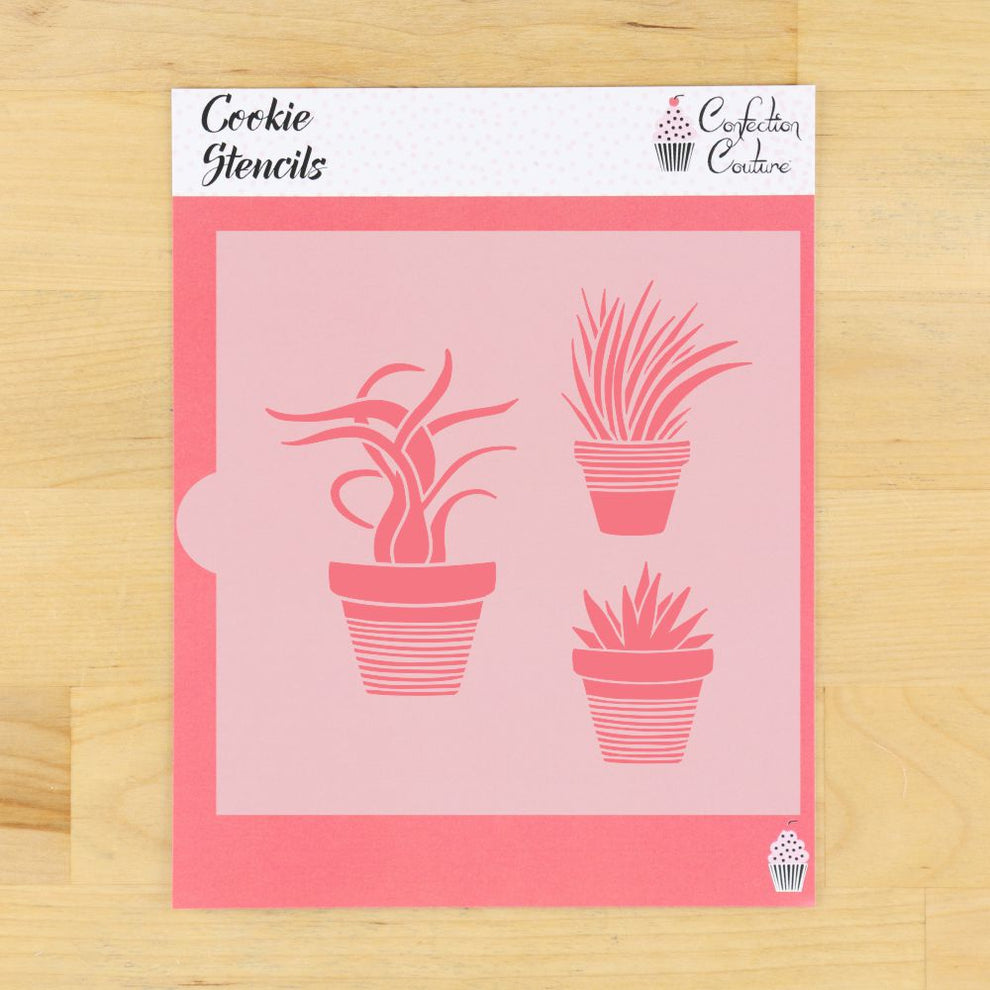 Potted Aloe Plant Stencil for Cookies – Confection Couture Stencils