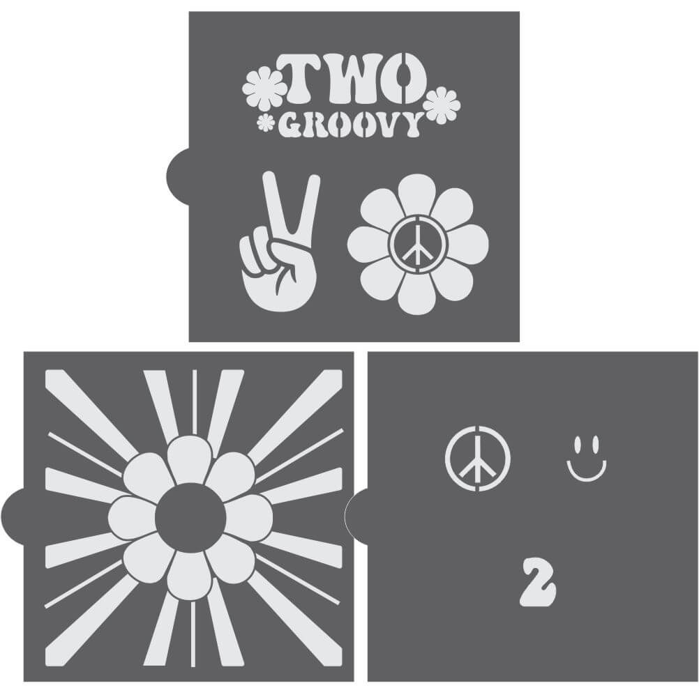 Two Groovy Stencil Set for Cookies – Confection Couture Stencils