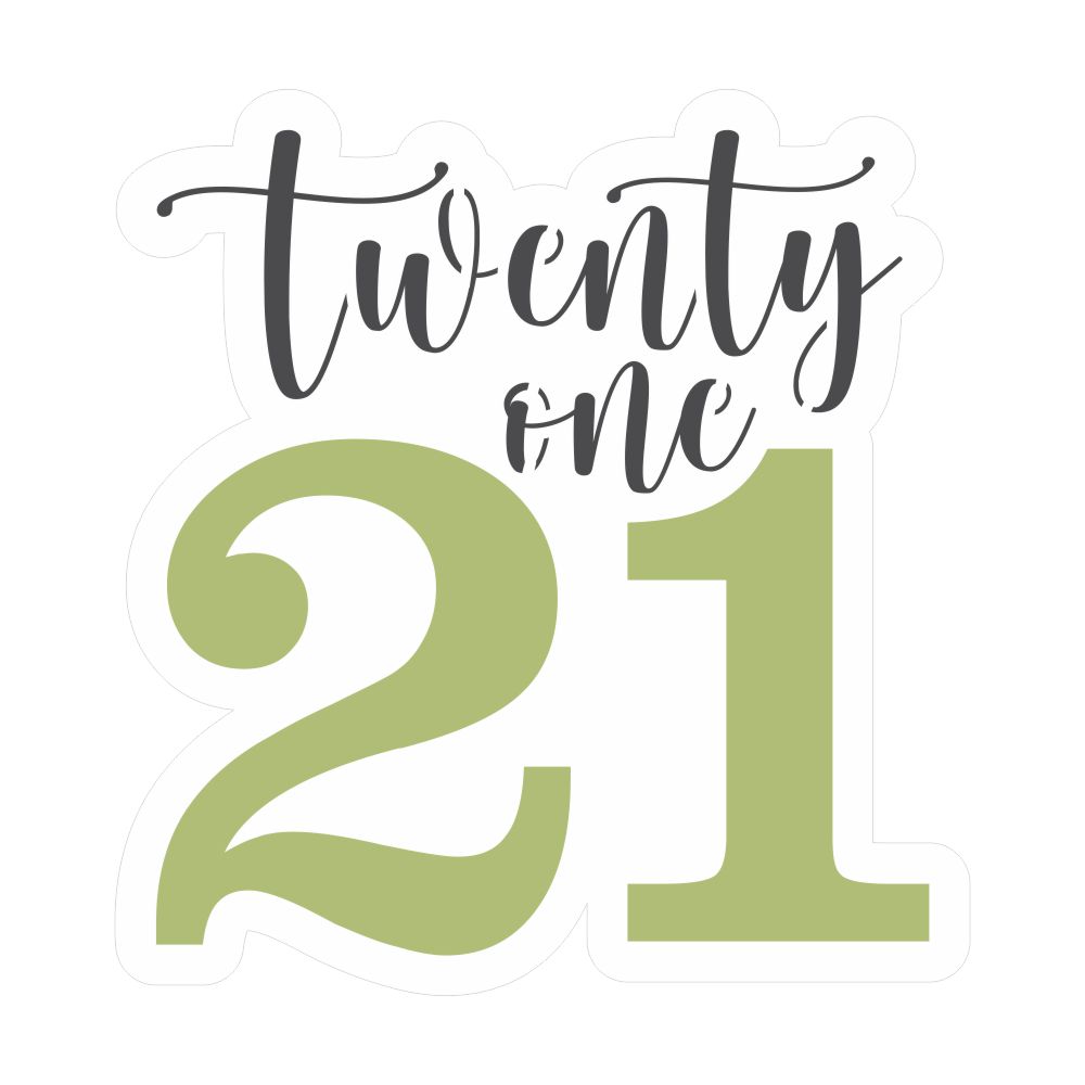 Twenty One Cookie Stencil | 21st Birthday Cookie – Confection Couture ...