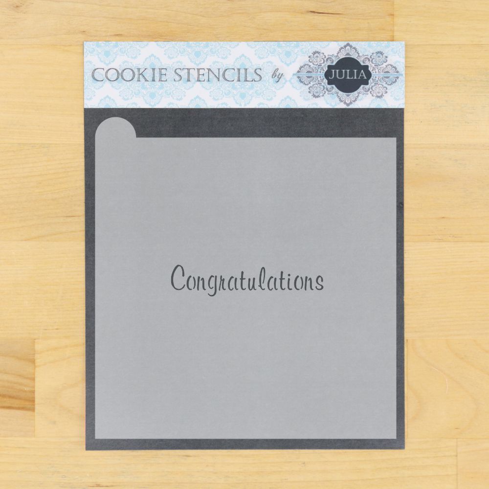 Congratulations Prettier Plaque Message Cookie Stencil – Confection ...