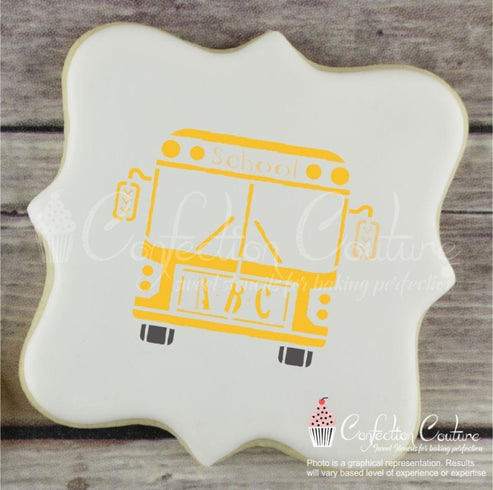 School Bus Stencil for Back to School Cookies – Confection Couture Stencils
